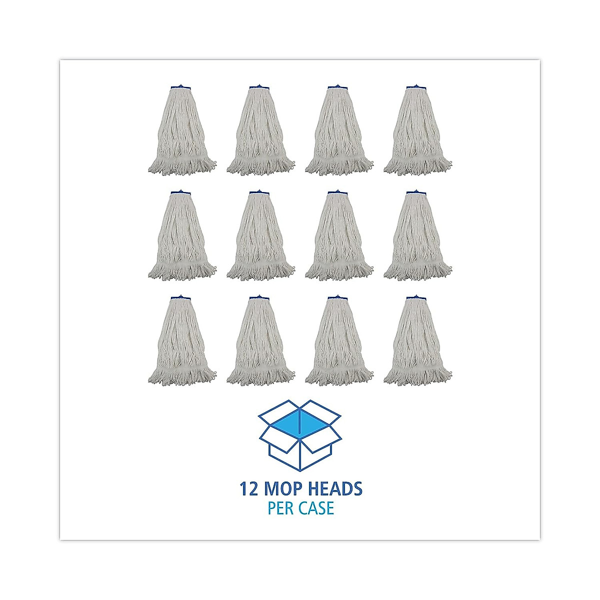 Boardwalk BWK824R 24 oz. Lie-Flat Rayon Fiber Mop Head - White (12/Carton)