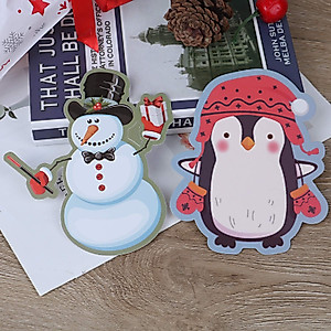 60Pcs Winter Cut-Outs, Classroom Décor, Snowman Snowflake Penguin Bear Cutouts with Dot Glue for Party Decor