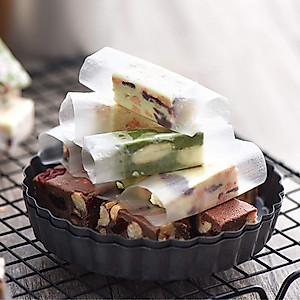 Edible Wafer Paper - Nougats Paper Edible Sticky Rice Wafer Paper Package Handmades Candy Sweet Chocolate Wrapping Paper Sheets 500Pieces 3.54"*2.95"*0.79"