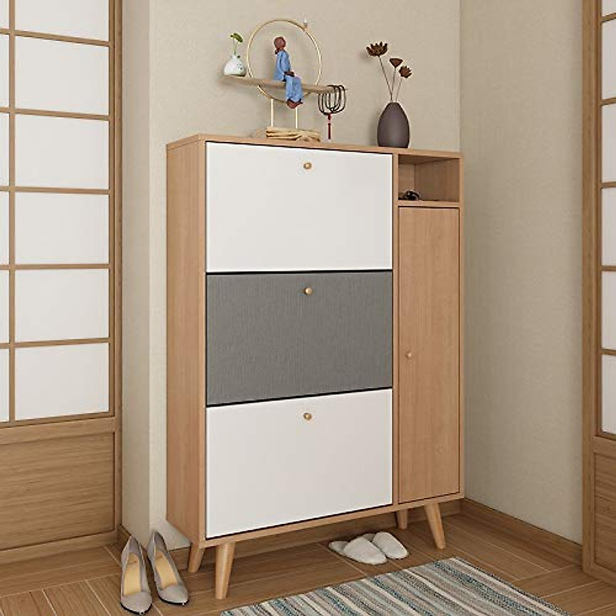 N/A Fashion Shoe Simple Hall -Thin Tipping Door Doorway Multifunctional Cabinet