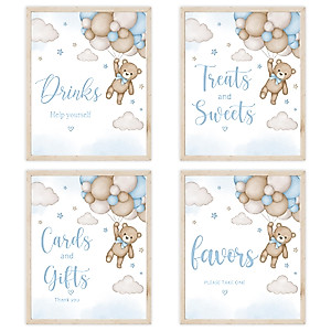 4PCS Bear Table Sign Centerpieces for We Can Bearly Wait Baby Shower Decorations Bear Birthday Decorations Party Supplies(8x10in)