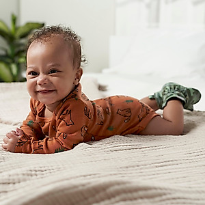 Gerber Baby Boys' 6-Pack Long-Sleeve Onesies Bodysuit, Green Fox