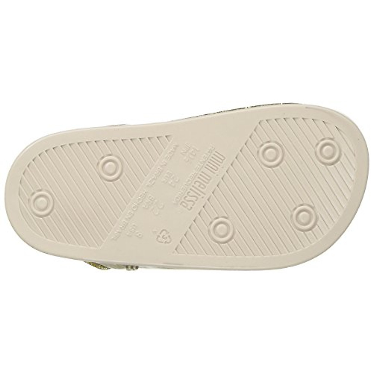 Mini Melissa Baby-Girl's Mini Beach Slide Sandal Flat, Gold Glitter, 9 M US Toddler