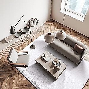 Vocrite 6x9 Large Fluffy Rug for Bedroom, White Shag Shaggy Area Rug, Non-Skid Fuzzy Faux Fur Rug for Living Room Playroom Nursery Classroom Kids Room, Soft Carpet for Home Room Decor