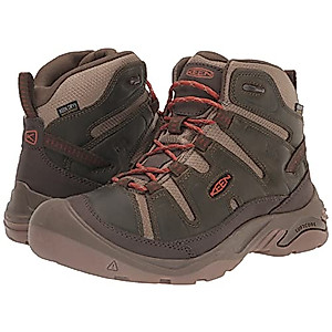 KEEN Men's Circadia Mid Height Comfortable Waterproof Hiking Boots, Dark Olive/Potters Clay, 13