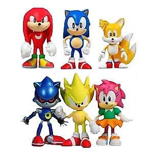 Classic Sonic 15-Piece Figure Play Set - Friends, Palm Trees, Sonic Gems