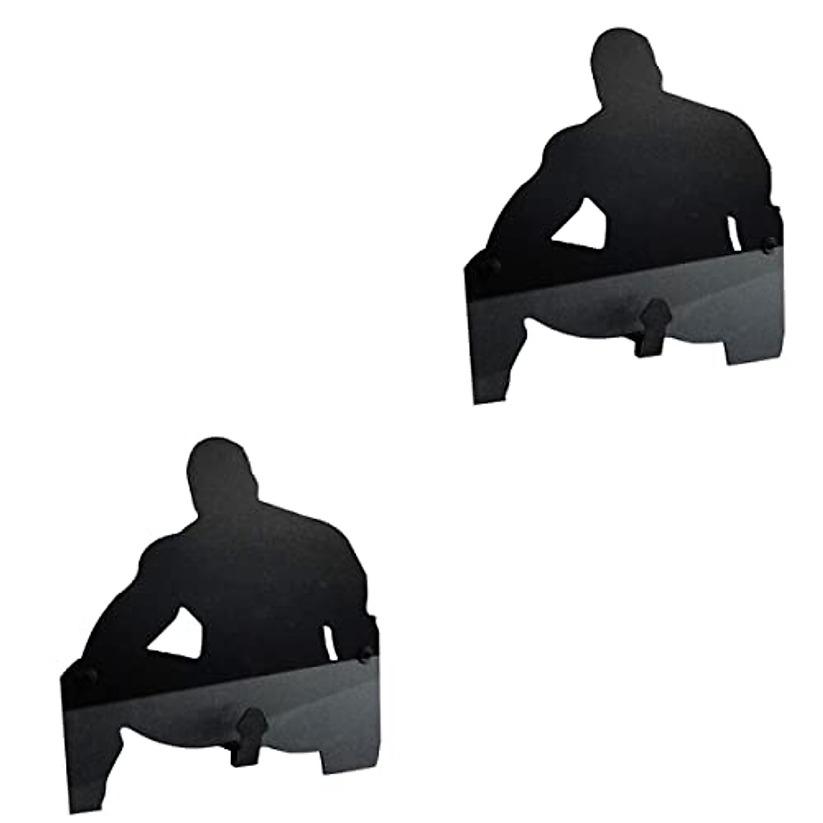 TEHAUX 2 pcs Art Wall Heavy Unique Storage Man Mounted Home Iron Towel Wrought Doorway Black Decorative Human-Shaped Shaped Decoration Clothes-Hook Clothes Funny Chic Duty Shape