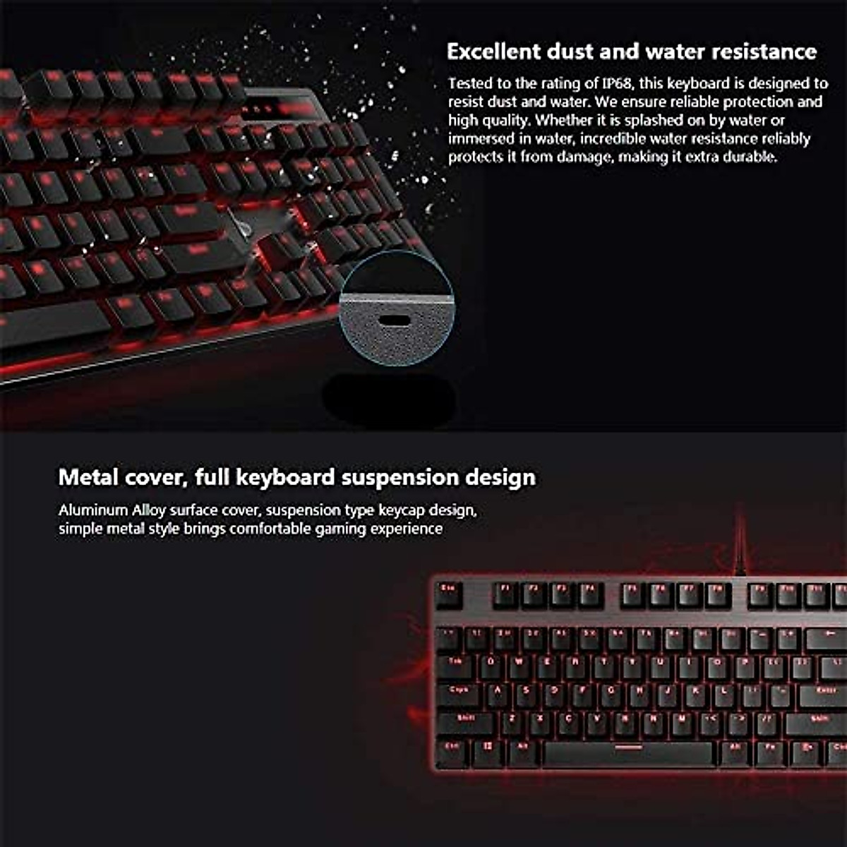 Gaming Keyboard USB Wired Backlit Keyboard LED Gaming Keyboard Mouse Set for Laptop PC Computer Game and Work