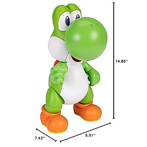 Super Mario Let's Go, Yoshi! 12-Inch-Tall Interactive Action Figure with 20+ Iconic Sounds & Music - Officially Licensed by Nintendo