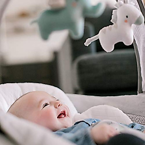 Ingenuity SmartBounce Automatic Baby Bouncer Seat with Music, Nature Sounds, Removable Bar & 2 Plush Infant - Chadwick