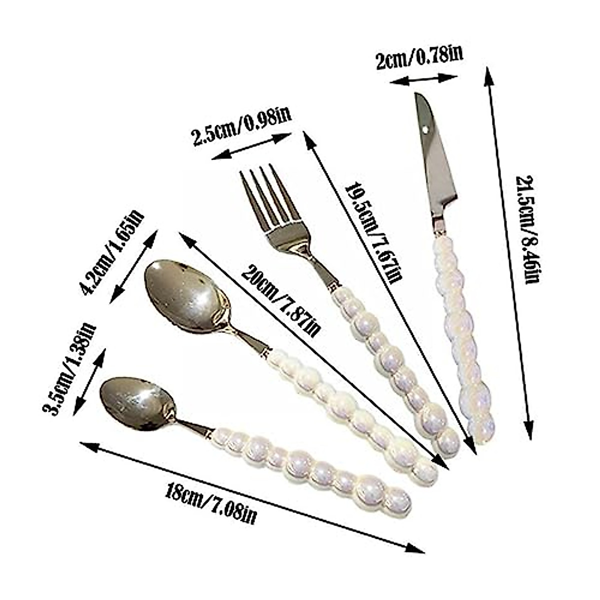 Europe Fashion Pearl Cutlery Set Stainless Steel Creativity Knife Gift Spoon Handle Ceramic Fork Tableware Set Flatware