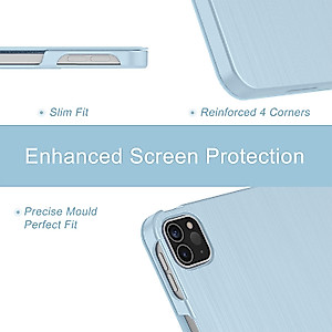 Soke for iPad Air 13 Inch Case (M3/M2) 2025/2024,iPad Pro 12.9 Case 2022 2021(6th 5th Generation) - [Slim Trifold Stand + Auto Wake/Sleep],Protective Hard PC Back Cover (Light Blue)