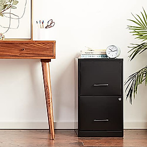 Lorell 14341 18 Deep 2-Drawer File Cabinet, Black