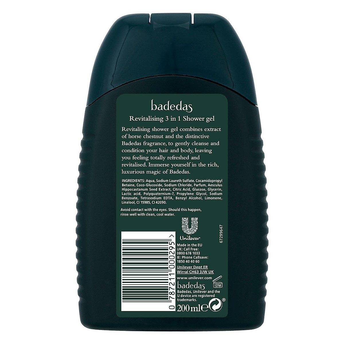 Badedas Revitalising Shower Gel, Shampoo & Conditioner 200ml (PACK OF 6)