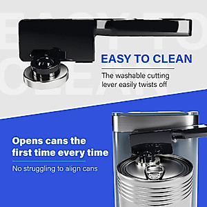Skyehomo Electric Can Opener, Knife Sharpener and Bottle Opener with Removable Cutting Lever and Cord Storage