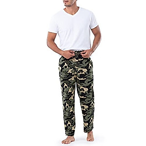 Fruit of the Loom Men's 1-Pack Extended Sizes Jersey Knit Sleep Pant (1 & 2 Packs), Camo, Large