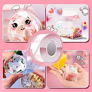 2Pcs Transparent Creative Nano Tape Bubbles, DIY Multiple Play Methods Intellectual Development Nano Tape Kneading Toys, Double Sided Nano Tape Elastic Bubble DIY Craft Kit, Party Supplies, Bubbles