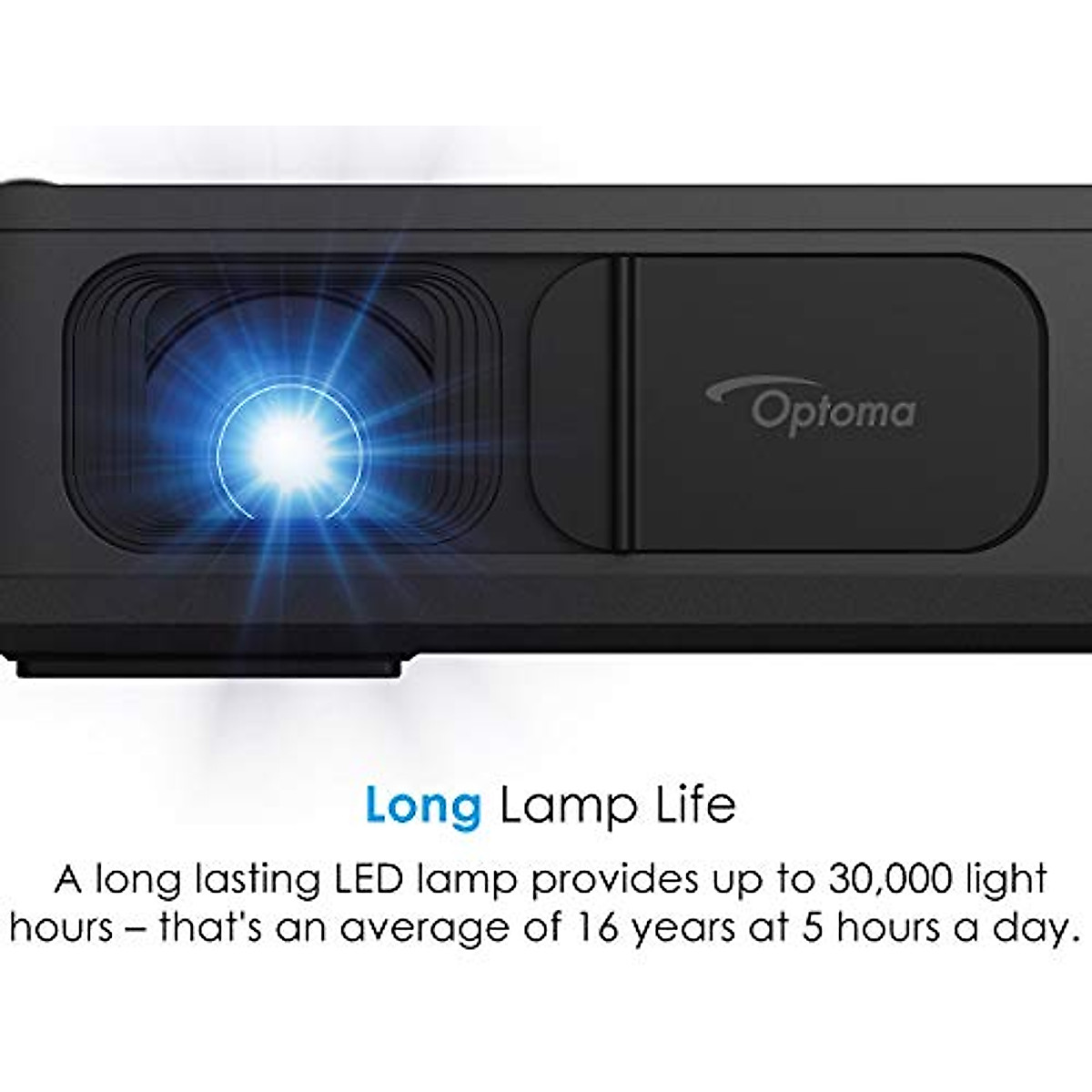 Optoma LH150 Portable 1080p LED Mini Projector with Battery, for Outdoor Movies or Office Presentations, 2.5 Hour Battery Life, USB Display Screen Mirroring, Smartphone Compatible, Black