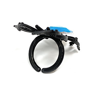 100 Bulk Halloween Spider Rings With Gems Assortment - Black Rings with Assorted Gems for Creepy Crawly Party Favors, Treats, and Cupcake Toppers