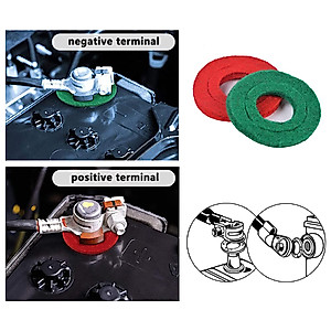 12 in 1 Battery Terminal Cleaner Kit - Must Have Tool Best for Extend Car Marine Battery Life with 10PCS Fiber Washers Protector and 2PCS Cleaning Brush