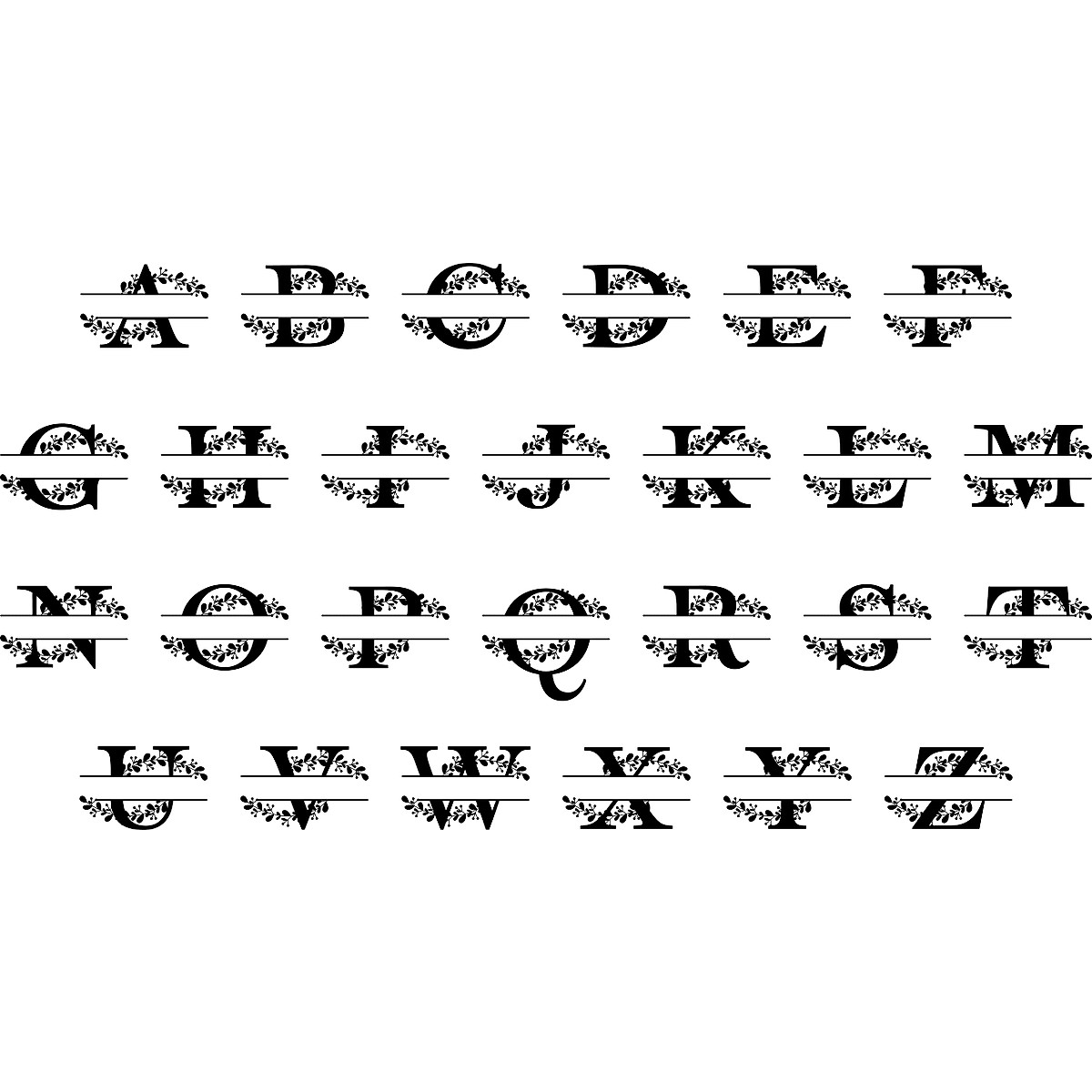 Vinyl Name Split Monogram Decals Style 5 - Custom & Personalize - Many Colors & Sizes - Shay's Creative Expression