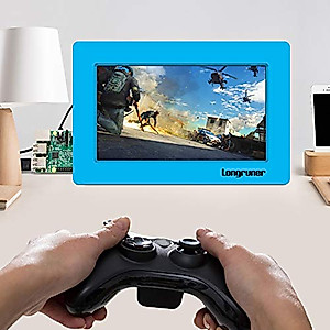 ETEPON Capacitive Touch LCD Display HDMI Input 1024× 600 with Case Stand for 7 Inch Raspberry Pi Screen (EP711), Black