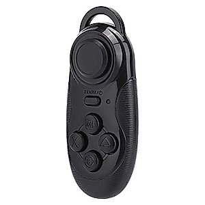 Mini VR Remote Controller, Wireless Bluetooth Gamepad, Mobile Phone Selfie Camera Shutter, Flip E Book/PPT/Nook Page, for VR Headset, Phone, TV Box, etc (Black)