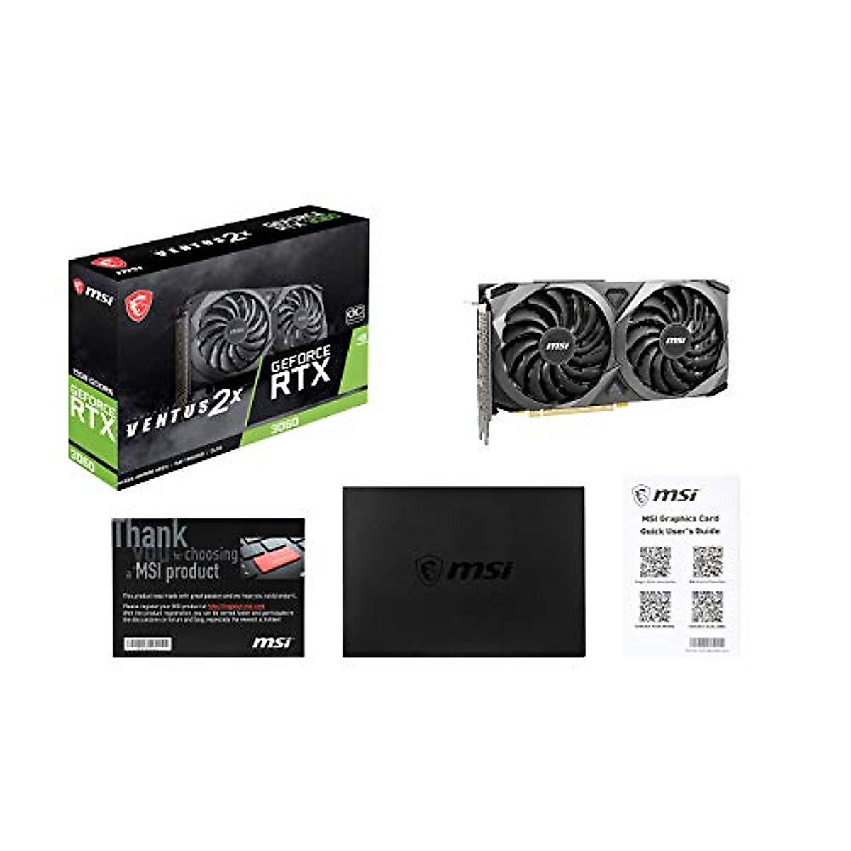 MSI Gaming GeForce RTX 3060 12GB 15 Gbps GDRR6 192-Bit HDMI/DP PCIe 4 Torx Twin Fan Ampere OC Graphics Card (Ventus 2X 12G OC)