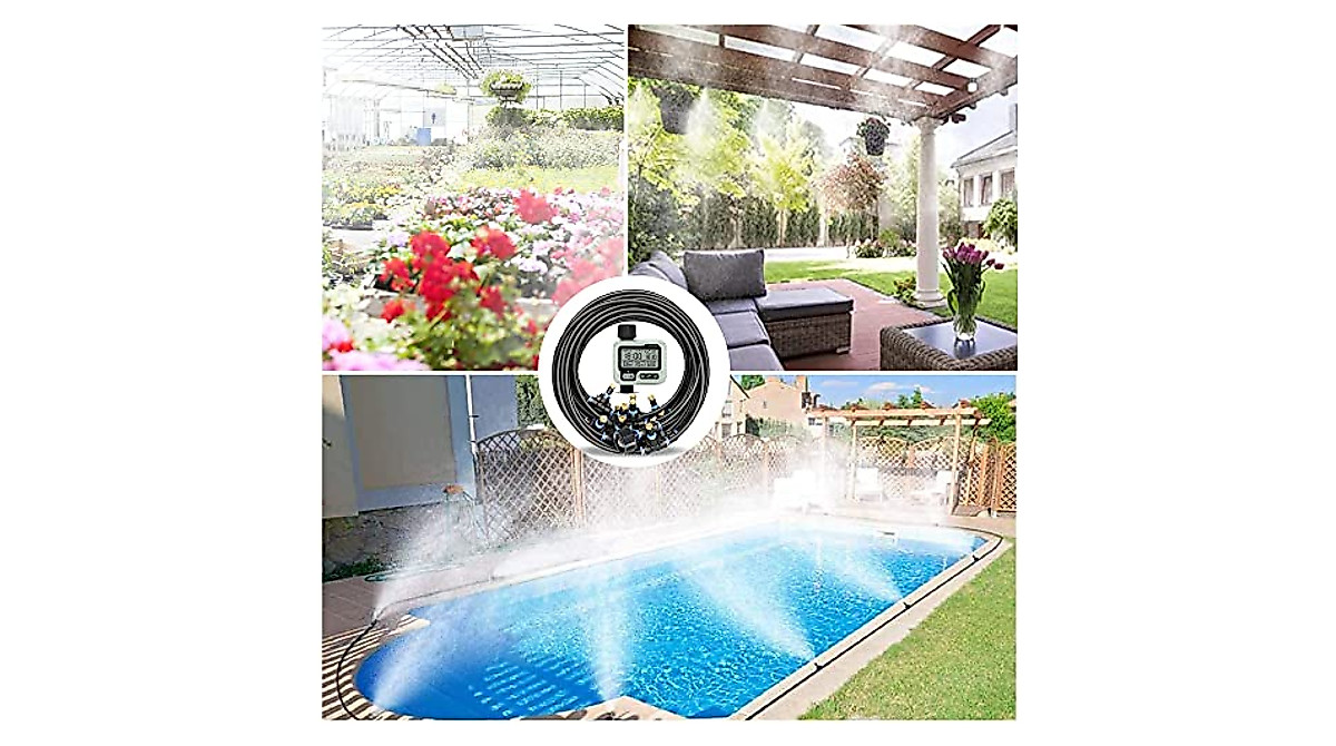 Cool Your Patio: 80ft Outdoor Misting System with Timer