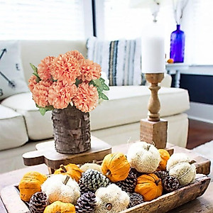 AILANDA Artificial Flowers Chrysanthemum Ball 8PCS Milk White Silk Artificial Hydrangea Bridesmaid Bouquets for Wedding Greenery Centerpieces Home Garden Party Decoration