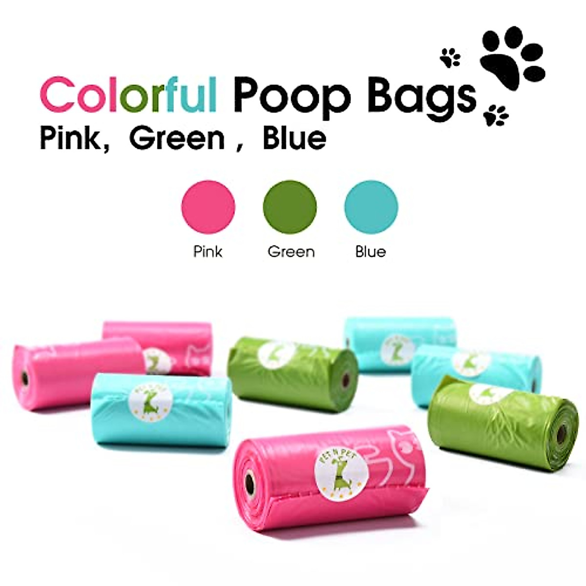 Pet N Pet Scented Lavender Dog Poop Bag Colorful, 720 Counts Dog Bags Poop, Doggie Poop Bags USDA Certified 38% Biobased, Dog Waste Bags, Dog Poop Bags Refills, Poop Bags Dogs, Doggy Poop Bags Rolls