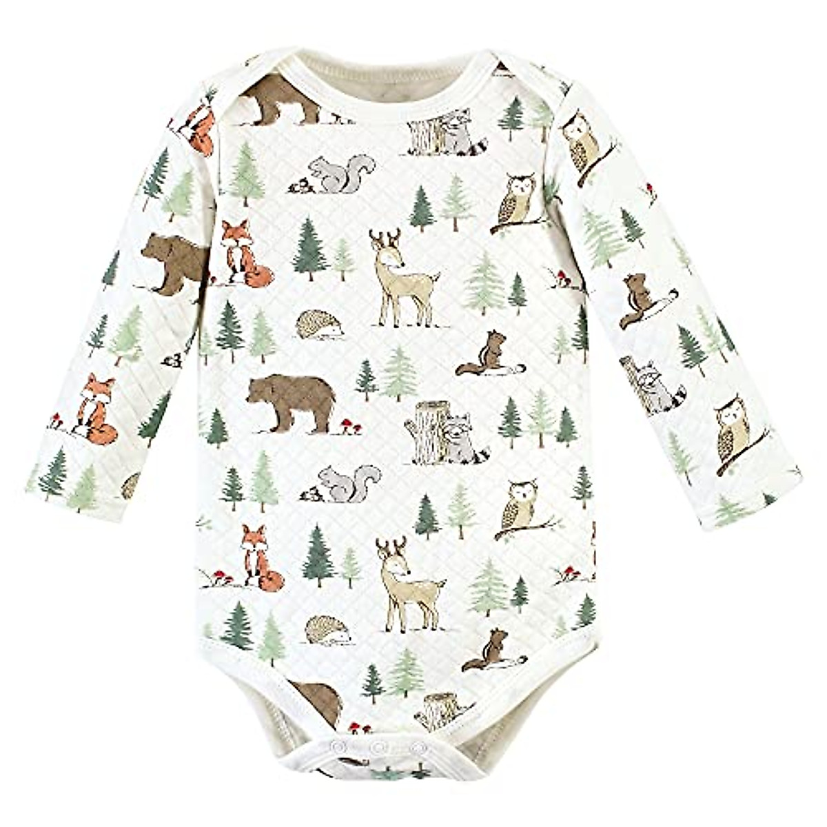 Hudson Baby Girls Quilted Long Sleeve Cotton Bodysuits And Toddler T-Shirt Set, Forest Animals, 6-9 Months US
