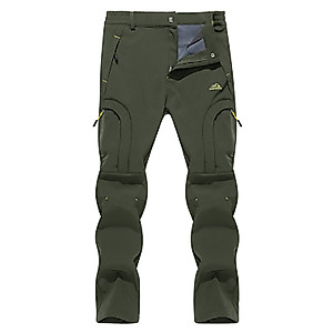TACVASEN Mens Snow Pants Snowboard Pants Winter Pants Waterproof Pants Ski Pants Outdoor Pants Fleece Pants Skiing Pants
