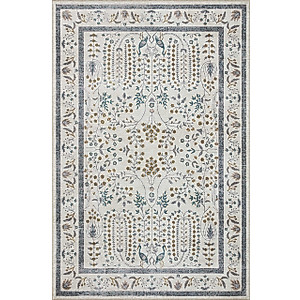 Loloi Rifle Paper Co. x Maison Wisteria Cream 3'-0" x 3'-0" Round Accent Rug