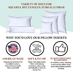 Pillowflex Premium Polyester Throw Pillow Insert - 14x36 - Ultra Soft Large Rectangle Throw Pillow, Couch Sham, Lumbar, Back, Sofa - Machine Washable - Decorative Accent Form - 1 Soft Pillow