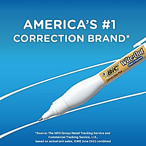 BIC Wite-Out Brand Shake 'n Squeeze Correction Pen, 8 ML Correction Fluid, 1 Count Pack of white Correction Pens, Fast, Clean and Easy to Use Pen Office or School Supplies