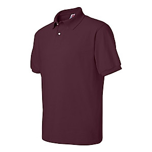 Men's 7 oz Hanes STEDMAN Cotton Pique Polo (Maroon/ Medium)