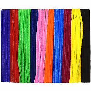 Multicolor Craft Pipe Cleaners Chenille Stems (200 Pieces) 10 Colors for DIY Creative Art Decorations (0.24 x 12 Inch)
