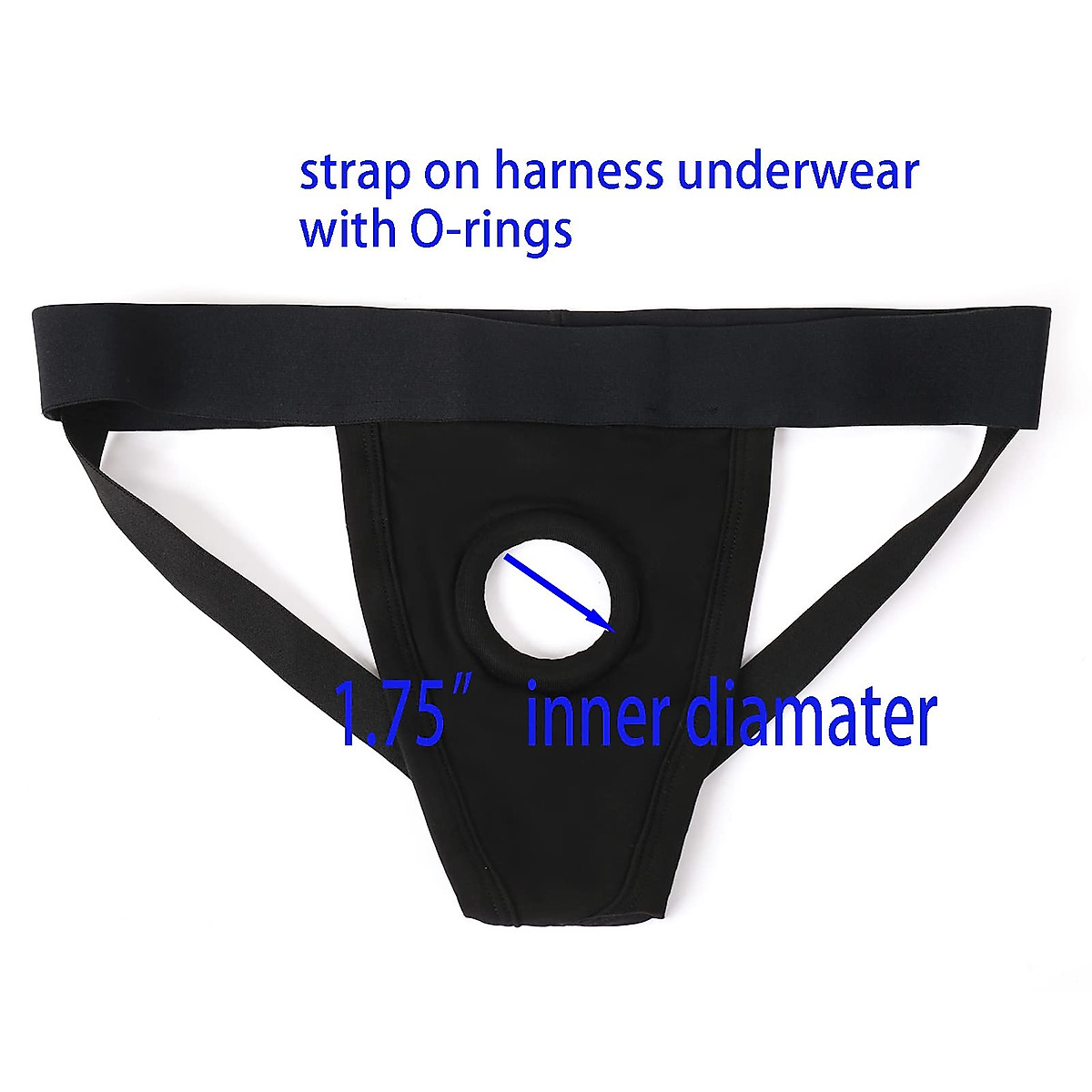 hilariouslove Strap on Harness Underwear, Strapon Harness Underpants for Strap On Underwears Strapless Panties for Men Women Black