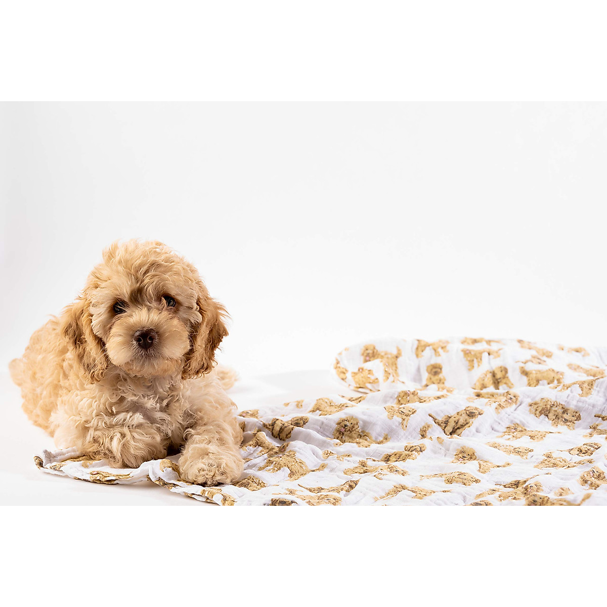 Mud Pie Golden Doodle Print Baby Swaddle Blanket, 47" x 47",