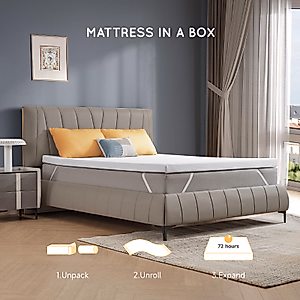 Z-HOM Queen Size 3 Inch Gel Memory Foam Mattress Topper with Zippered Cotton Cover, Cooling & Breathable, CertiPUR-US Certified