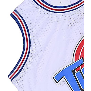 TUEIKGU #! Taz Space Movie Basketball Jersey for Men 90s Hip hop Clothing for Party (White, XX-Large)