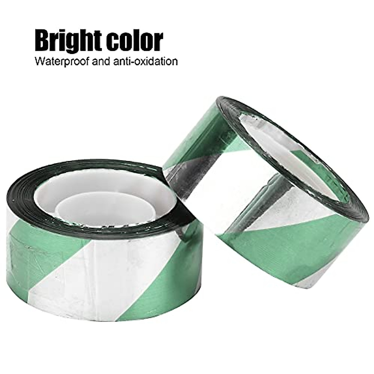 GLOGLOW Reflective Scare Birds Tape, Garden Orchard Accessories Bird Scare Ribbon Reflective Scare Tape Thick for Scare Birds Away(2 Pieces of Green Silver, 80m)