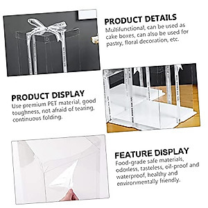 GARVALON 2pcs 3 1 cake box square Cake Carriers clear container with lid Transparent Cake cupcake holder with lid Disposable Cake Containers Carriers baby white gift box the pet Storage Box
