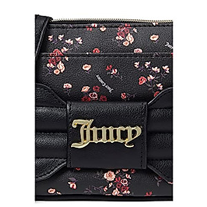 Juicy Couture Pretty Bow Crossbody Ditzy Rose Black Multi One Size