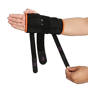 Wrist Brace Compression Recovery Wrist Support Adjustable Night Time Hand Brace Carpal Tunnel Splint Gloves for Sports Injuries Fractures Pain Relief Sprains