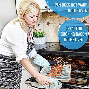 KPKitchen Baking Sheet & Rack Set and Silicone Mini Muffin Pan 24 Cup - Aluminum Pan (18” x 13”) + Stainless Cooling Rack (16.8” x 11.8”) - 24 Cup Mini Cupcake Pan - 100% Food Safe & BPA-free