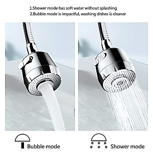 ECYC 360 Rotatable Bent Water Saving Tap Aerator Diffuser Faucet Nozzle Filter Water Swivel Head Kitchen Faucet Adapter Bubbler