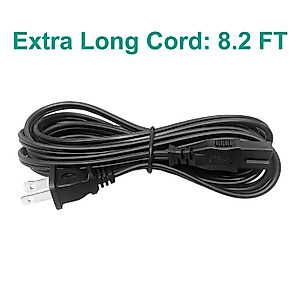8.2ft Power Cord Replacement for Nec VT670 NP410 NP500 NP510 NP500W NP510W VT595 VT676 VT676E VT770 Projector TV 2 Prong Polarized Power Cord Ac Cable