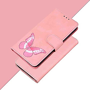 NATUMAX Phone Cover Wallet Folio Case for Oppo REALME 7 PRO, Premium PU Leather Slim Fit Cover for REALME 7 PRO, 2 Card Slots, Horizontal Viewing Stand, Nice case, Pink